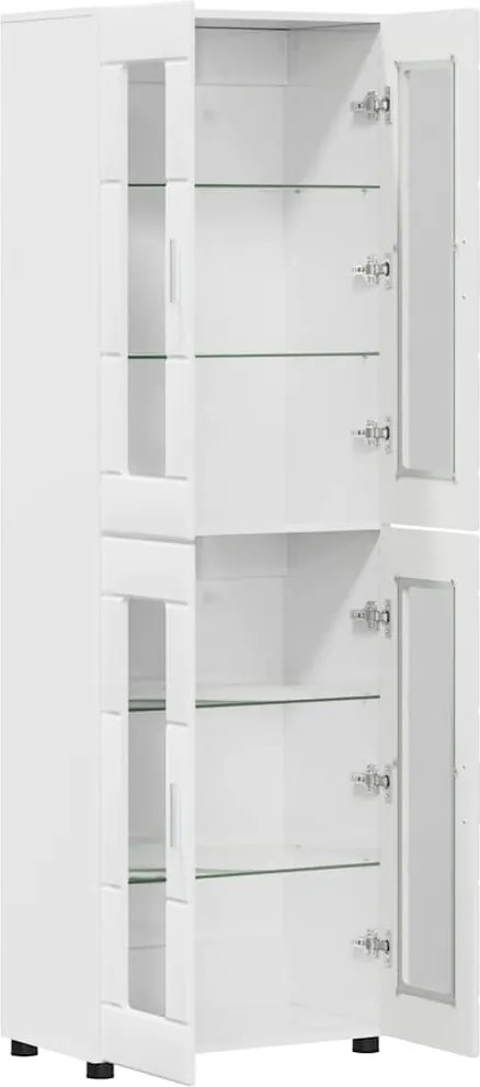 Vysoký bufet FLORIN 60 x 35 x 182 cm Vysoce lesklá bílá 3397908