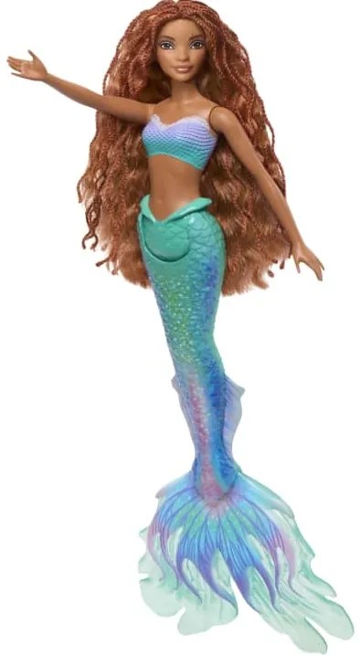 Mattel disney malá mořská víla ariel s třpytivou ploutví, hlx08