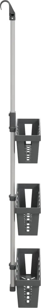 Závěsná police do sprchy 30 x 15 × (67–105) cm hliník 154599