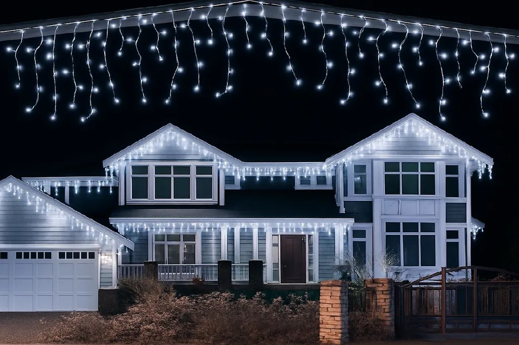 Vánoční světýlka LED záclona FLASH studená bílá 300 LED