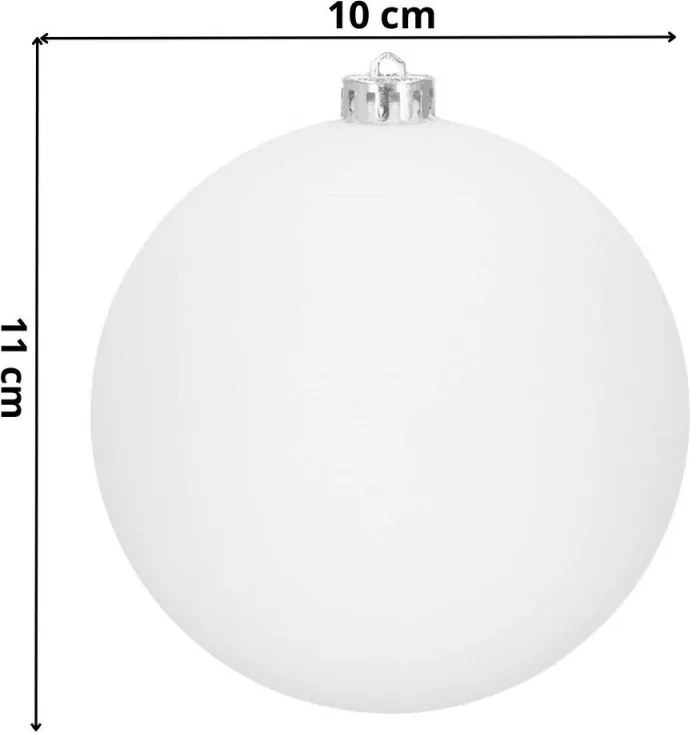 Vánoční baňky sněhové koule mix - 10cm, sada 6ks