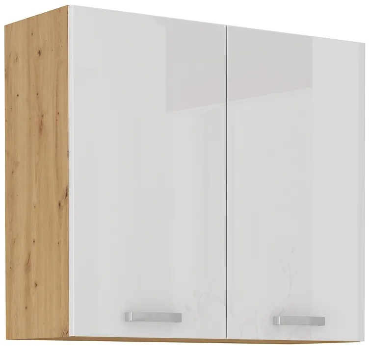 Kuchyňská skříňka závěsná 80 cm 24 - MYSTIC - Bílá lesklá