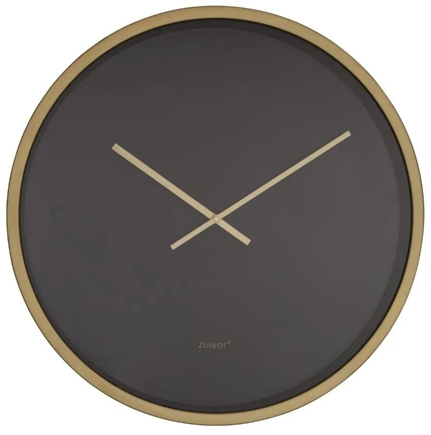 OnaDnes -20% Černo-mosazné kovové nástěnné hodiny ZUIVER BANDIT 60 cm