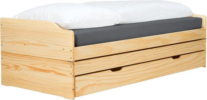 Postel FLOPY 90x200 s výsuvnými přistýlkami masiv přírodní Kondela 0000358001 Biano.cz