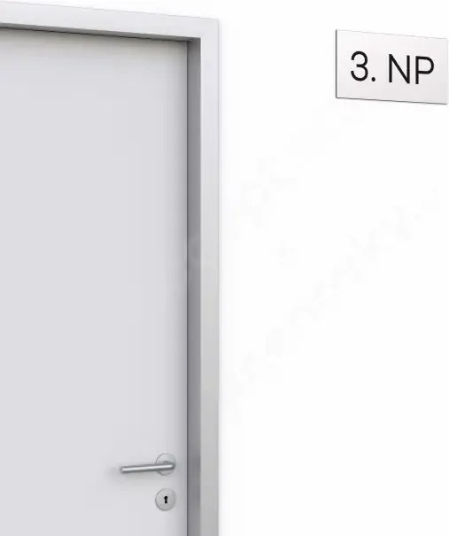 ACCEPT Označení podlaží "3. NP" - stříbrná tabulka - černý popis