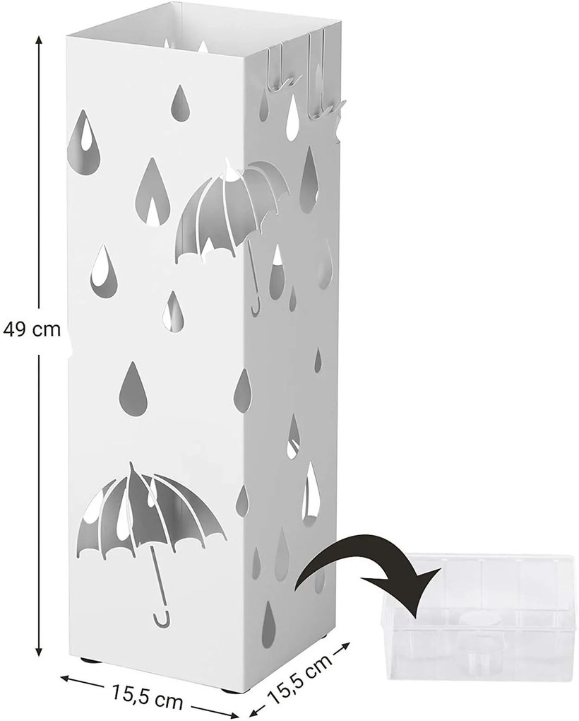 Kovový stojan na deštníky Rainy, 49x15,5 cm