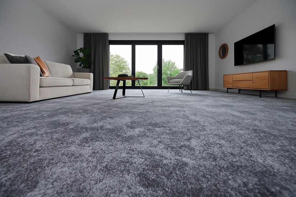 Spoltex, Metrážový koberec Milano 95 šedý, na míru, šíře 4m, šedá, filc, dětský pokoj