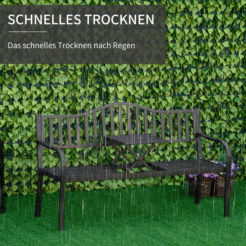2místná zahradní lavička robustní parková lavička s výsuvným stolem lavička na sezení 240kg nosná lavička na terasu s opěradlem a područkami zahradní…