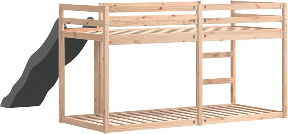 Patrová postel se skluzavkou a žebříkem 80 x 200 cm borovice 3284239