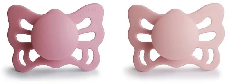 Frigg Dudlík Frigg Butterfly 2-pack silikon vel.1 Cedar/Baby Pink