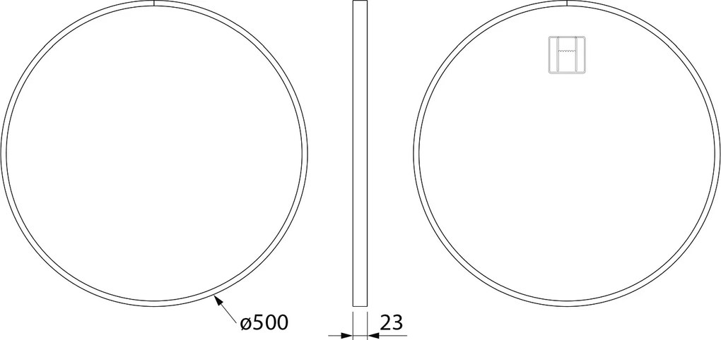 Sapho Sapho, NOTION SLIM kulaté zrcadlo v rámu, průměr 50cm, bílá mat, NT500W