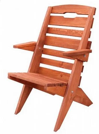 DREWMAX Zahradní židle z masivního smrkového dřeva 50 x 80 x 60 cm - OŘECH + LAK