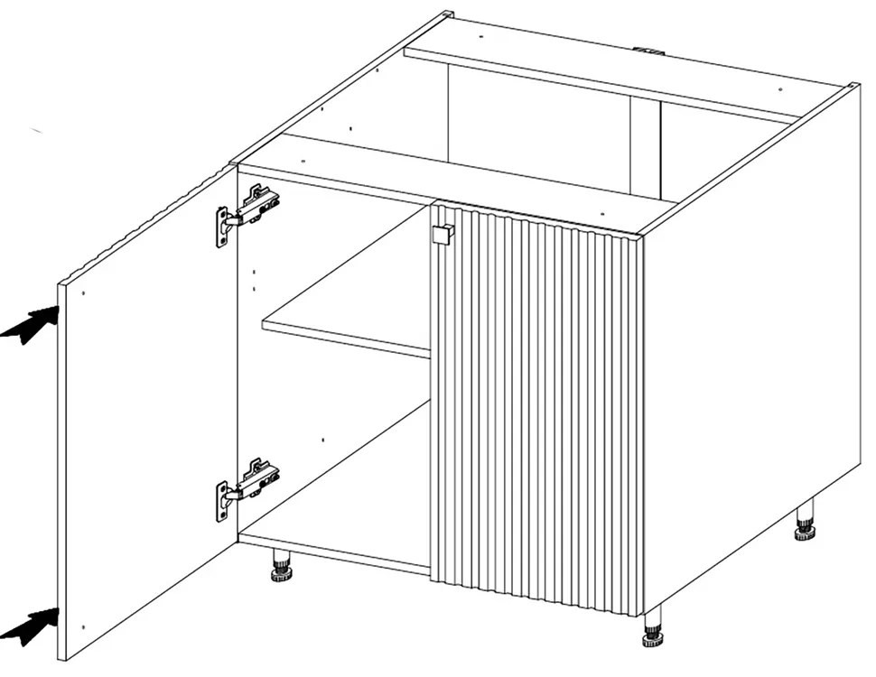 AVARANT sa | dolní skříňka 80D 2F BB | 80 cm | 3D povrch | šedá/artisan