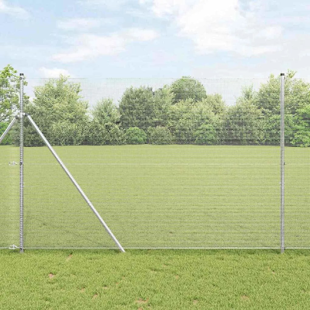 Zemní upevnění svařované drátěné ploty 50 x 1,5 m Stříbrná 3351653