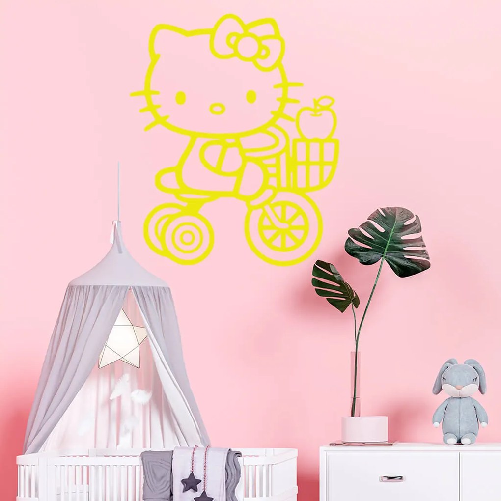 Živá Zeď Samolepka na zeď Kočička Hello Kitty Barva: černá
