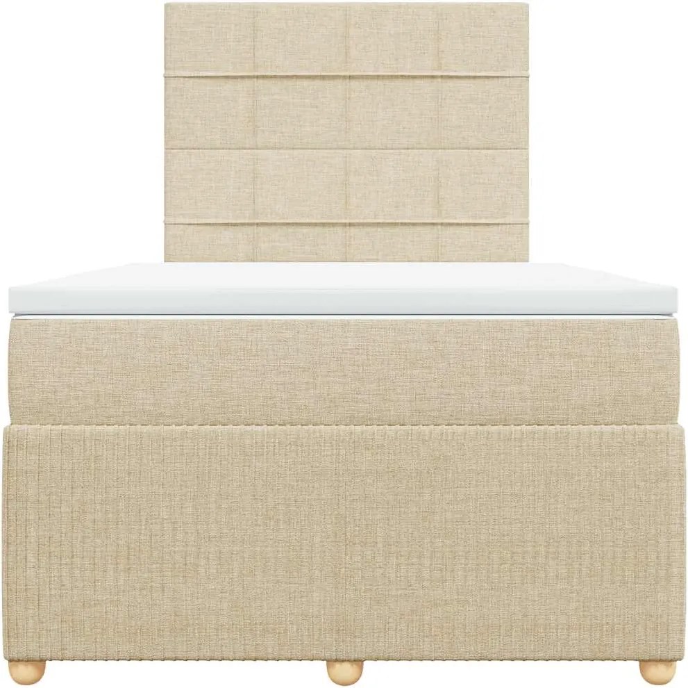Box spring postel s matrací krémová 120x200 cm textil 3292028