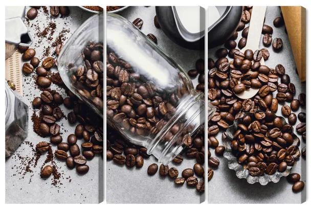 Vícedílný obraz Ingredience Pro Přípravu Kávy Nedostatek Nedostatek Přírodní plátno 60x40