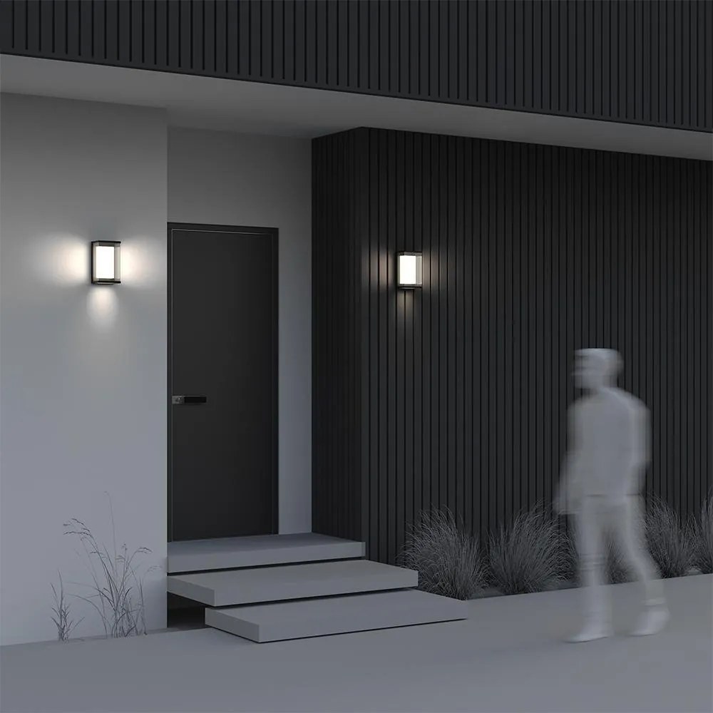 M O021WL-L10B3K Nástěnné svítidlo Baker Street 3000K 10W teplá bílá 420lm černý hliník IP65 - MAYTONI