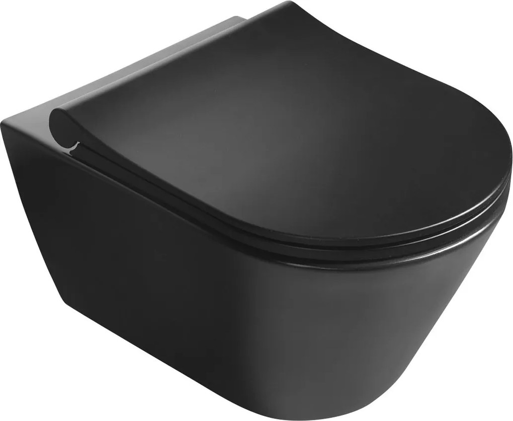 Sapho Sapho, AVVA Slim WC sedátko s pomalým zavíráním, černá
