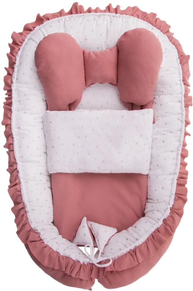 Hnízdečko s peřinkou pro miminko Belisima Angel Baby růžové
