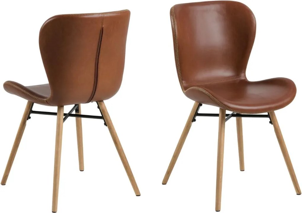 ACTONA GROUP Jídelní židle BATILDA hnědá PU retro světlé dřevo H000018217