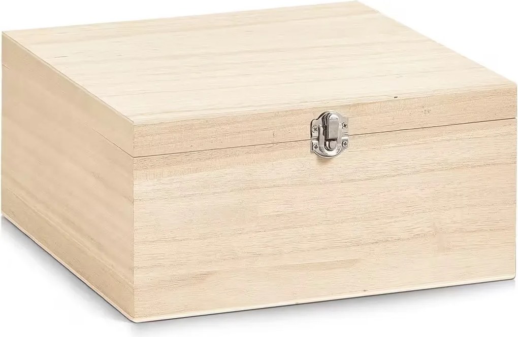 Zeller Present Dřevěný úložný box s víkem, ZELL, 26 x 26 x 12,5 cm