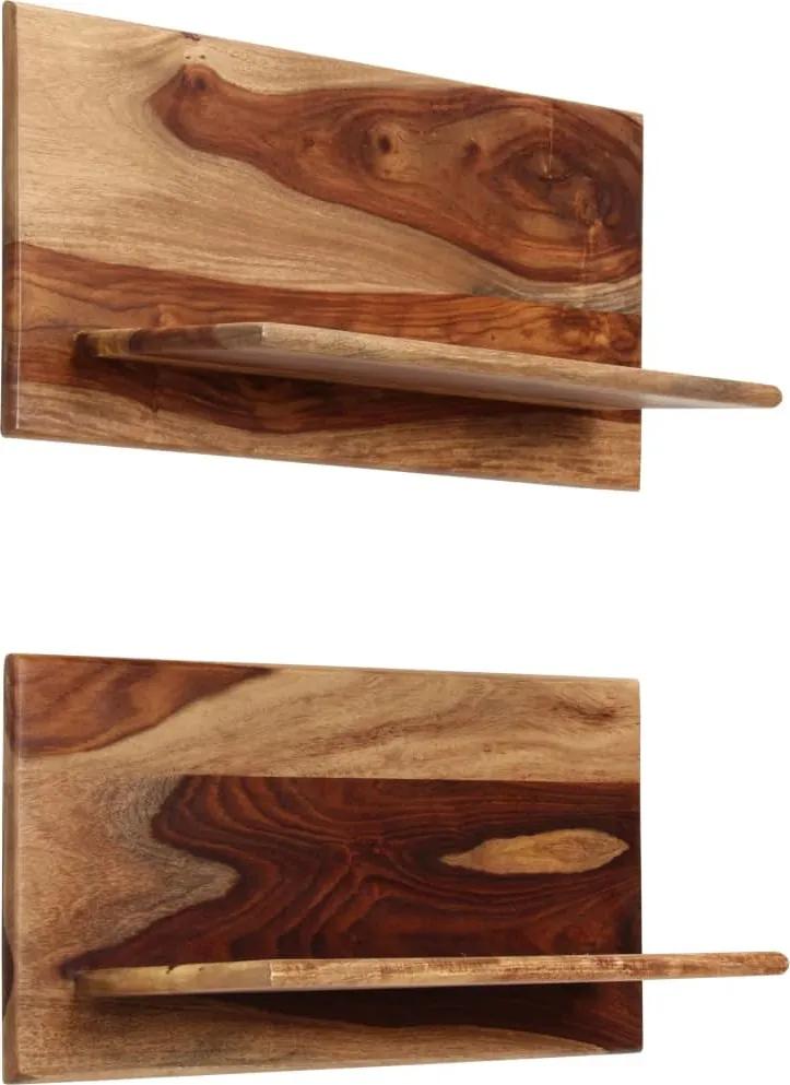 vidaXL Nástěnné police 2 ks 58 x 26 x 20 cm masivní sheeshamové dřevo [247930]