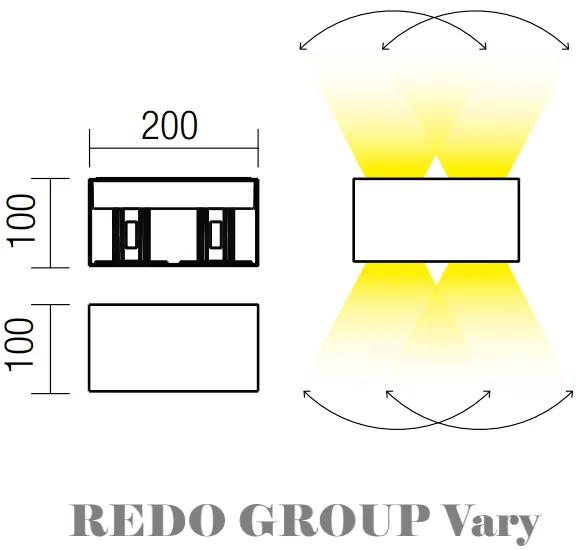 Nástěnné LED světlo na fasádu Redo VARY 90304/20W/3000K