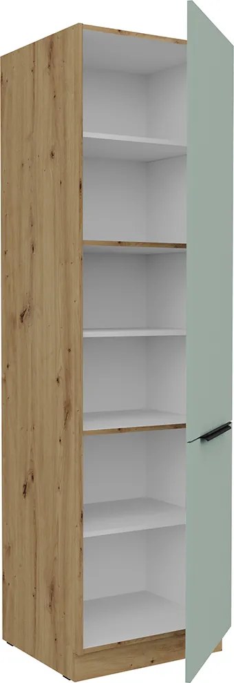 ARIA st | vysoká skříňka 60 DK-210 2F potravinová s policemi | 60 cm | ANTI FINGERPRINT povrch | artisan/aquamarine