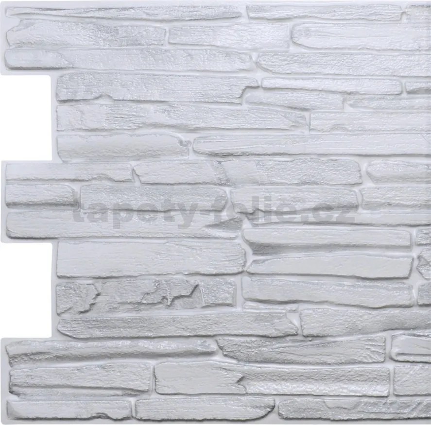 Obkladové panely 3D PVC TP10015931, cena za kus, rozměr 980 x 500 mm, kámen světle šedý, GRACE