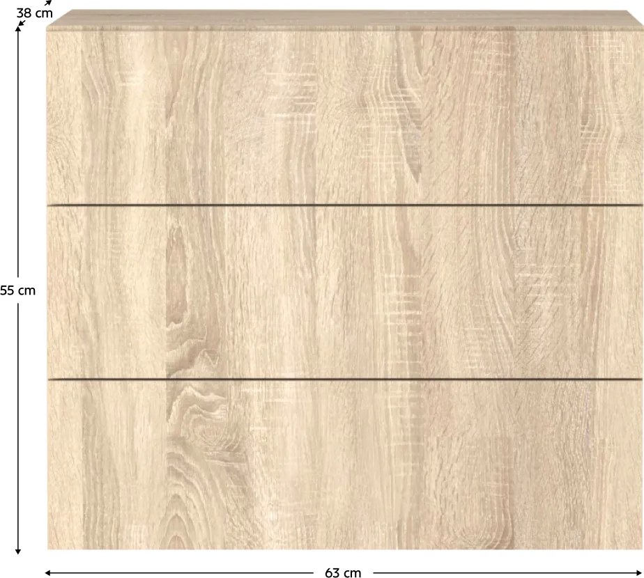 Kondela Komoda, dub sonoma, VERTIO KOM3S