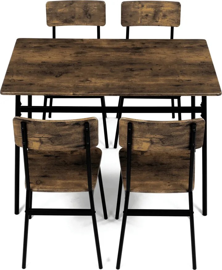 Jídelní set CORTINA 1+4 - old wood 2 / černé kovové nohy