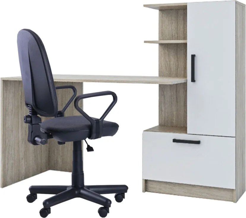 Počítačový stůl Standard, urban oyster / nymfea alba, pravá montáž