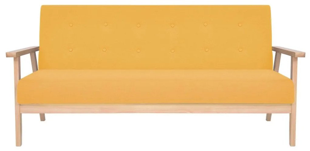 Trojmístná sedačka Warner - textil | žlutá