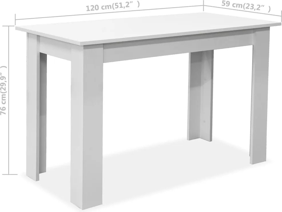 Jídelní stůl a lavice 3 kusy kompozitní dřevo bílý 244865
