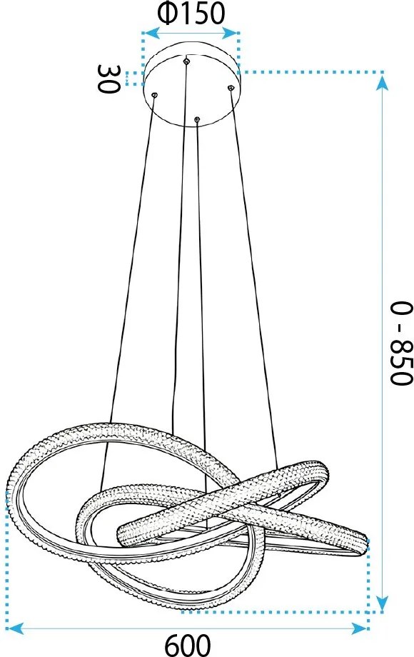 Toolight Rea, ZÁVĚSNÁ STROPNÍ LAMPA G153-CP GOLD, OSW-07826