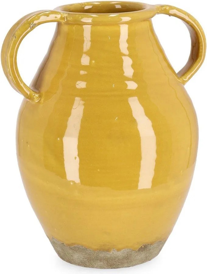 Terakotová ručně vyrobená váza v hořčicové barvě (výška 31 cm) Daruma – Bizzotto