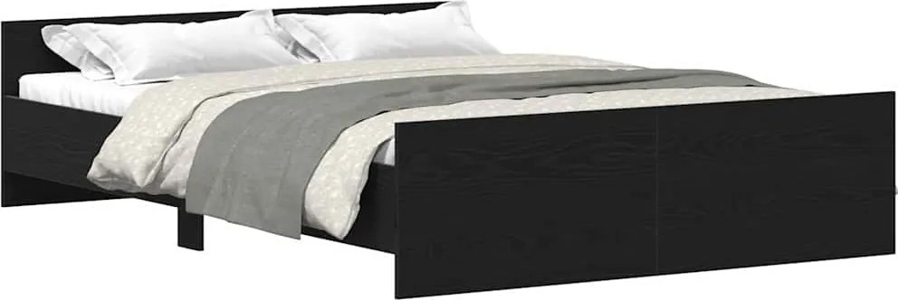 Rám postele bez matrace černý dub 140x190 cm kompozitní dřevo 3329324