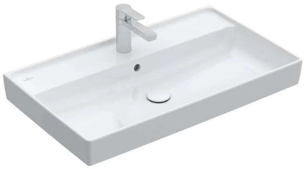 Villeroy & Boch Collaro - Umyvadlo nábytkové 80x47 cm, s přepadem, otvor pro baterii, alpská bílá 4A338G01
