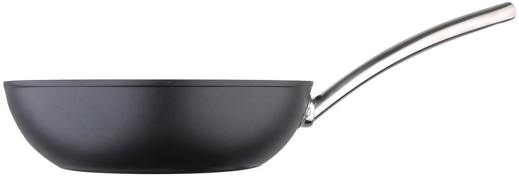 Wok pánev z kovaného hliníku Masterpro / 28 x 7,2 cm / černá