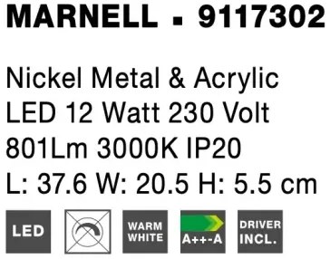 LED nástěnné svítidlo Marnell 37.6 nikl