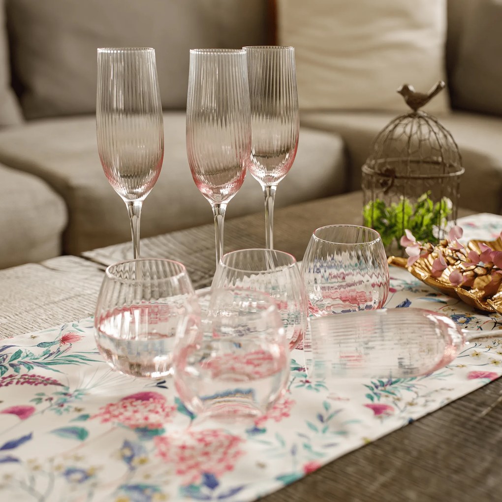 Sklenice na šampaňské, set 6 ks, 280 ml, růžová, CELESTE TYP 1
