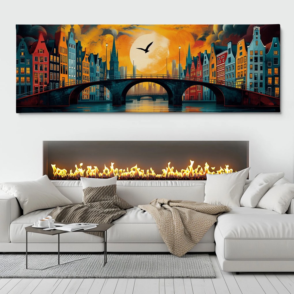 Obraz na plátně - Příští zastávka Kodaň FeelHappy.cz Velikost obrazu: 120 x 40 cm