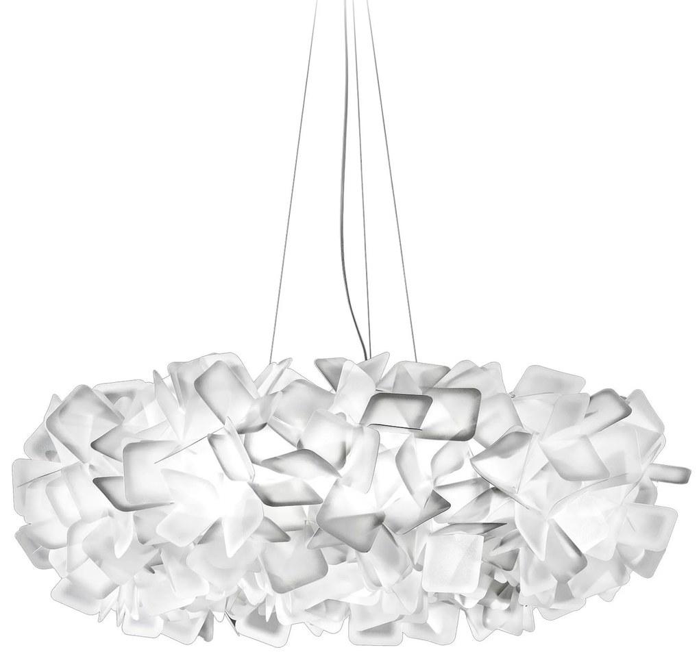 Slamp Clizia large, závěsné designové svítidlo z Opalflexu s bílým okrajem, 4x12W E27, prům. 78cm