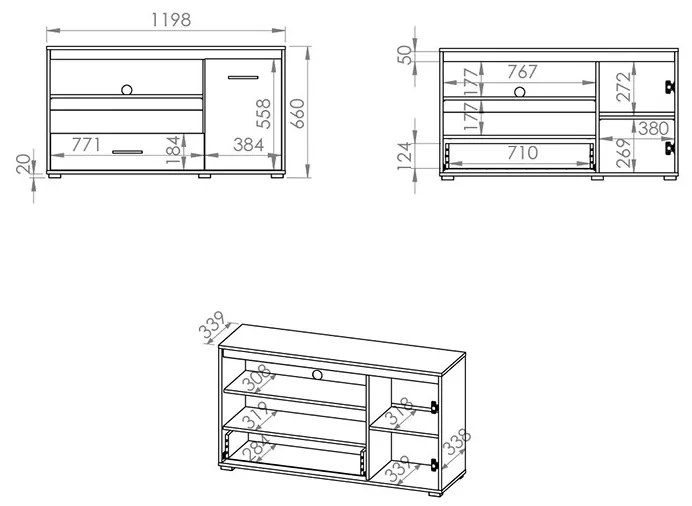 Televizní stolek ADEL 17