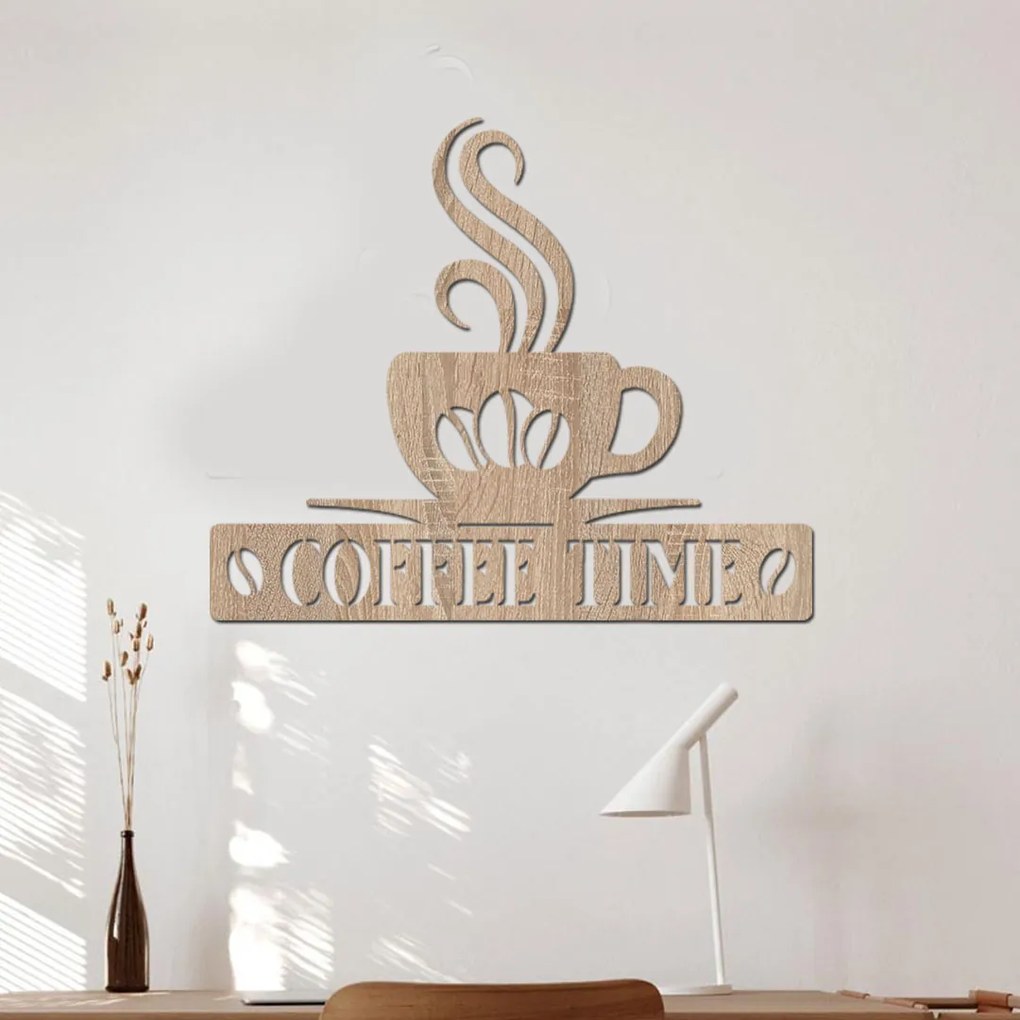 dřevo života Dřevěná dekorace COFFEE Zvolte rozměr (cm): 80x68, Zvolte barvu dekoru: Černá