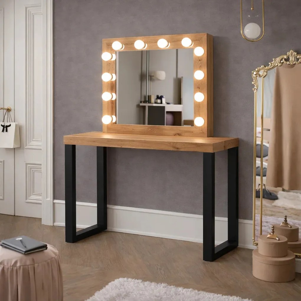 Ral Toaletní stolek s osvětlením GLAMOUR 1 Barva/ dekor: Černá