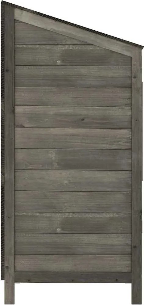 Zahradní kůlna antracitová 55x52x112 cm masivní jedlové dřevo 152180