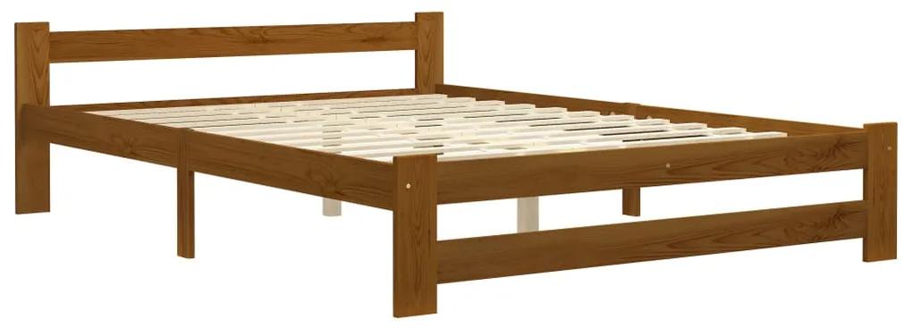 Rám postele medově hnědý masivní borovice 180 x 200 cm,  322010