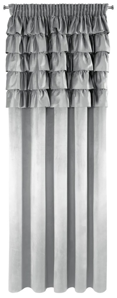 ZATEMŇOVACÍ ZÁVĚS NA PÁSCE AURA 140X270 CM STŘÍBRNÁ